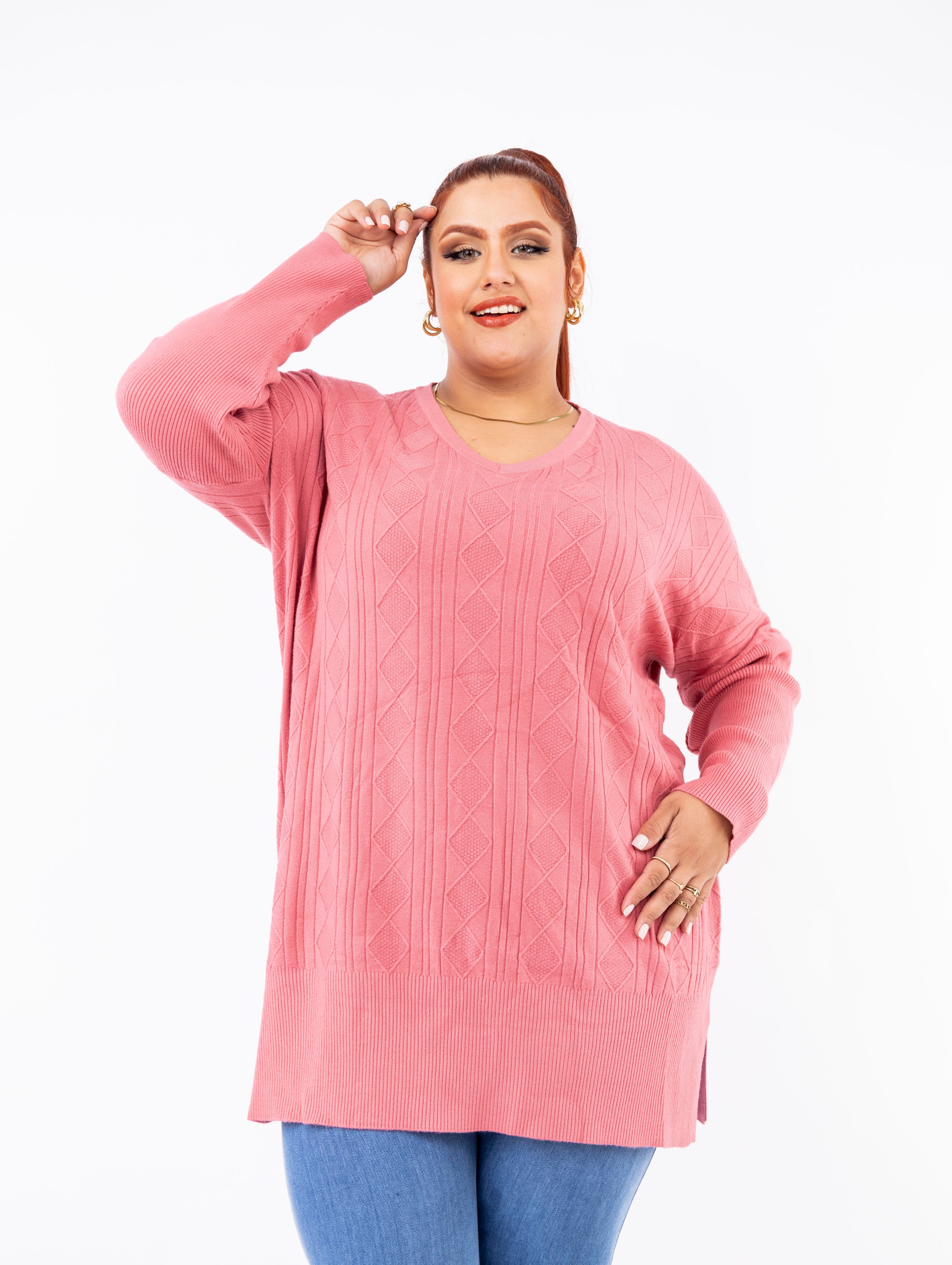 Chompa en V gruesa con Diseño – Mafeli